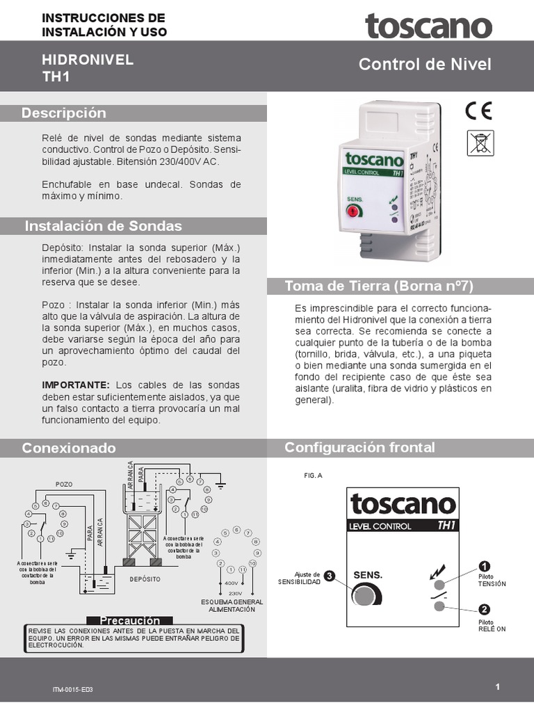 Rele de Nivel Toscano TH1 | PDF | Relé | Bomba
