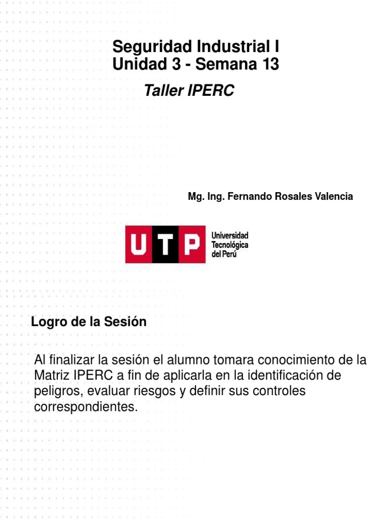 S13.s1 - Material - Taller IPERC | PDF | Riesgo | Zinc