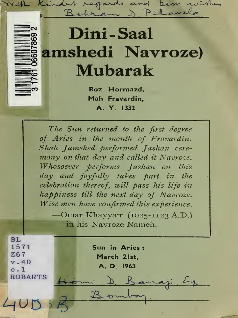 Zoroastrian Pamphlets Vol. 40 - True Zoroastrian Year - An Invitation ...