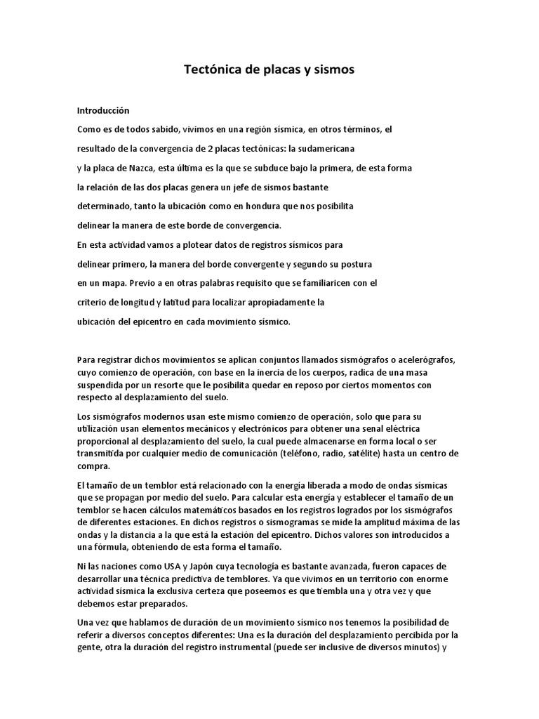 Tectónica De Placas Y Sismos Descargar Gratis Pdf Temblores 2742