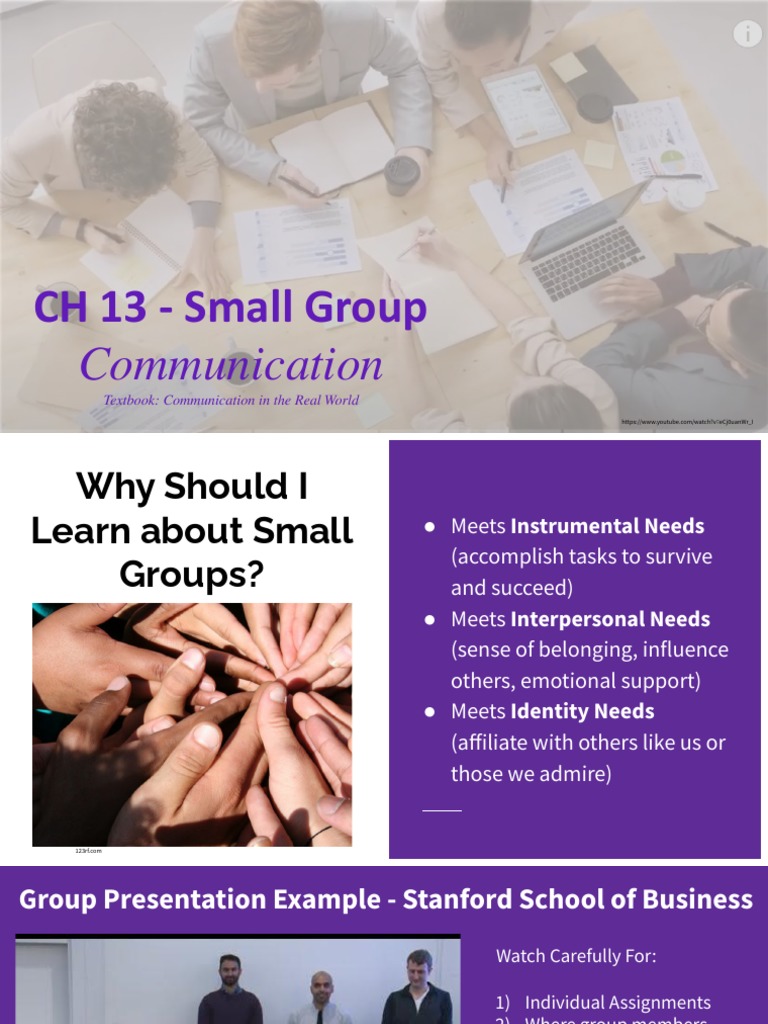 Human Communication (COM100) CH 13 Small Group | PDF | Leadership | Communication