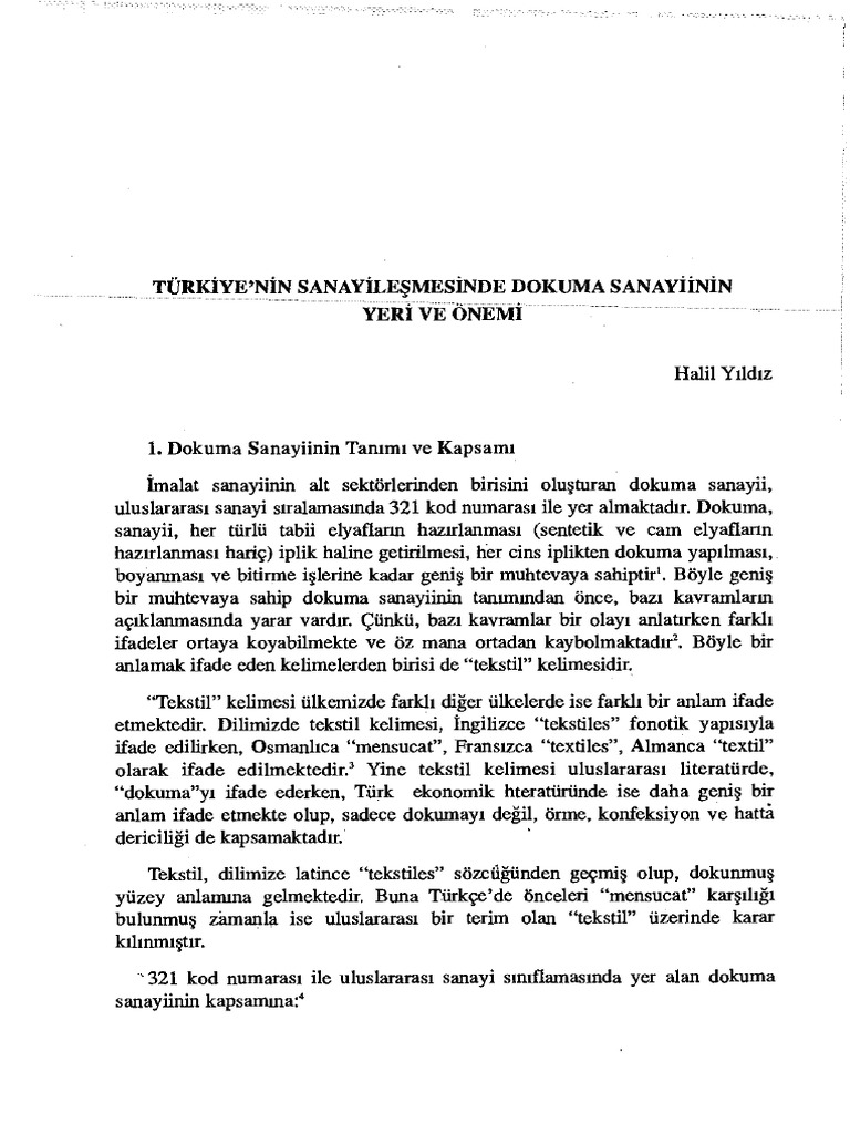 T - Rkiye'nin Sanayile - Mesinde Dokuma Sanayiinin Yeri Ve - Nemi ...