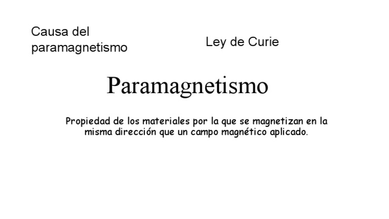 Paramagnetismo | PDF