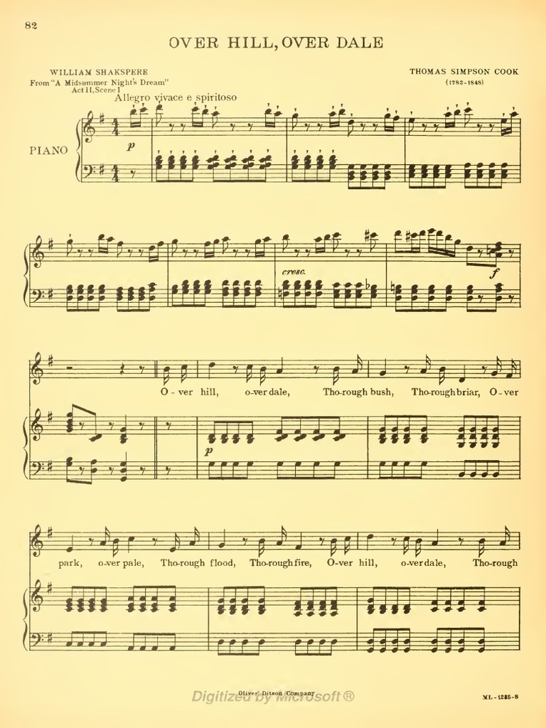 Cook (1782-1846) - Over Hill, Over Dale | PDF