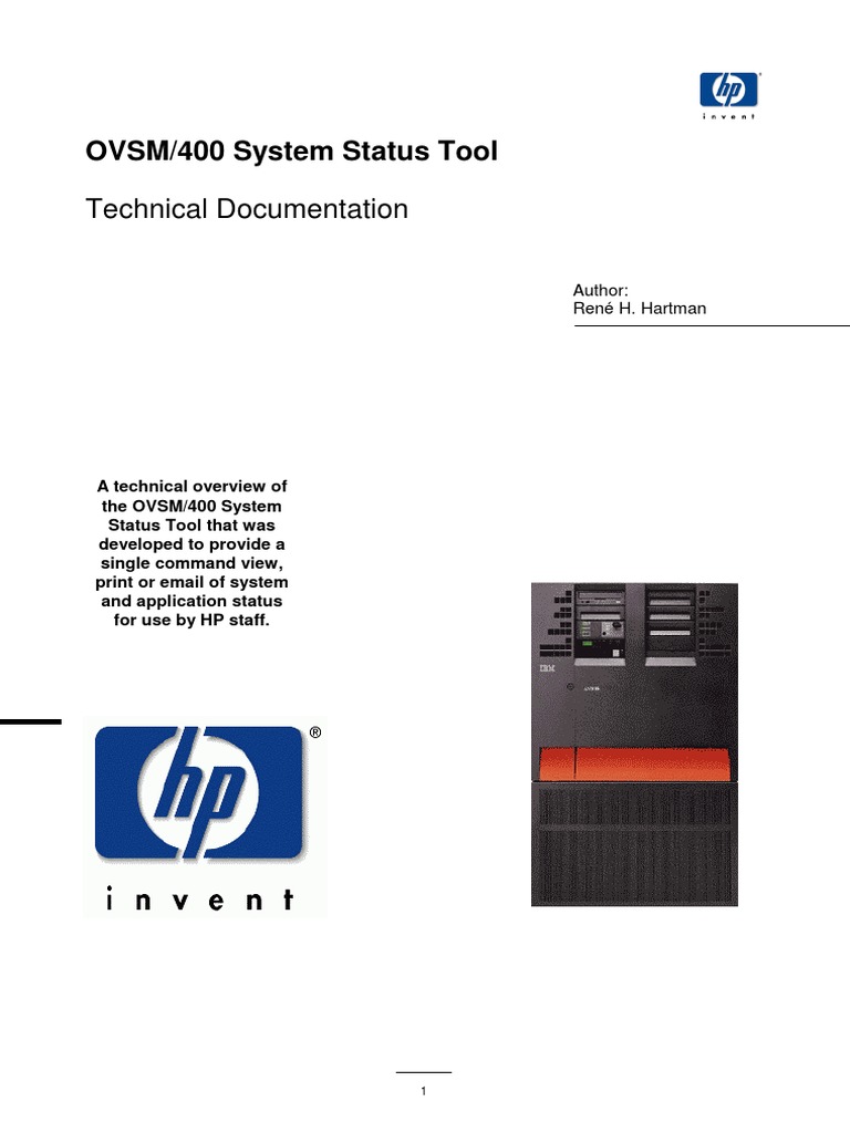 OVSM System Status Tool | PDF | Hewlett Packard | Email Address