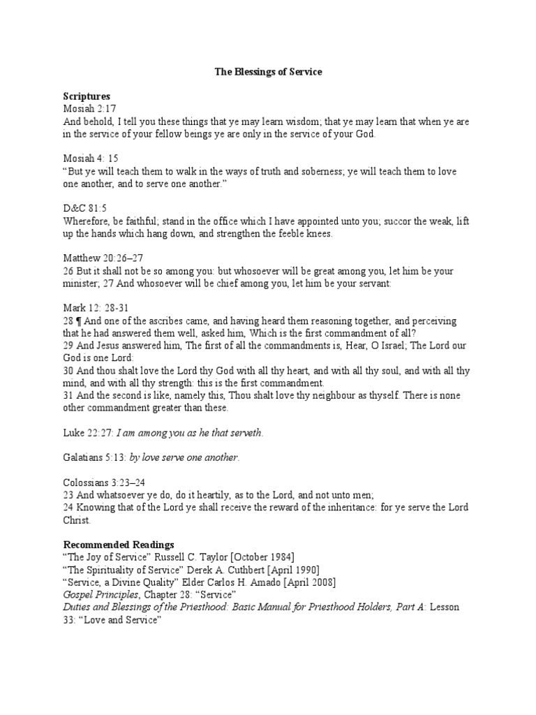 The Blessings of Service v2 | Download Free PDF | Ten Commandments ...