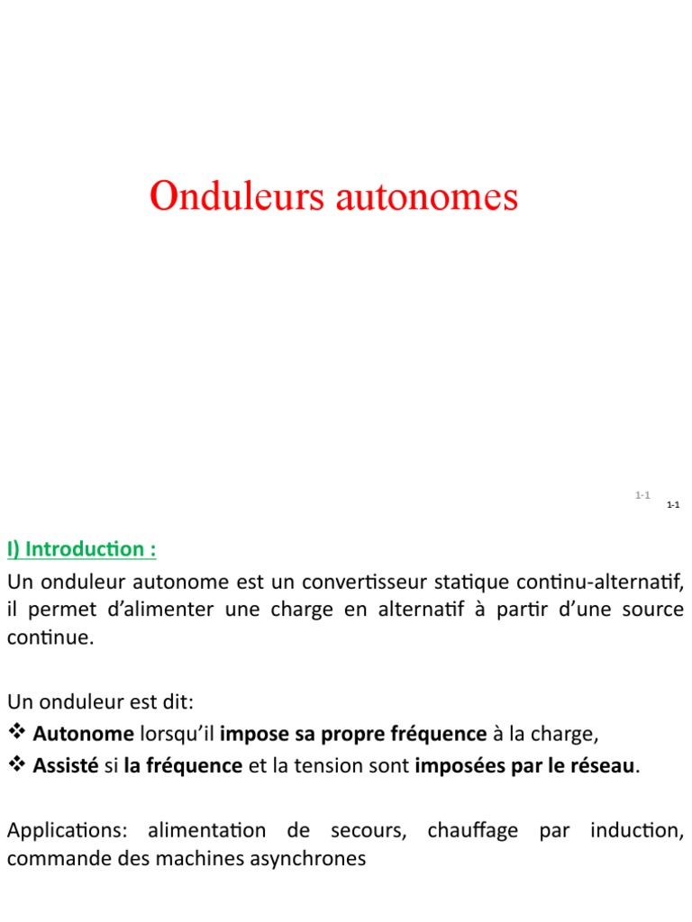 Onduleurs Autonomes | PDF | Onduleur | Composants électriques