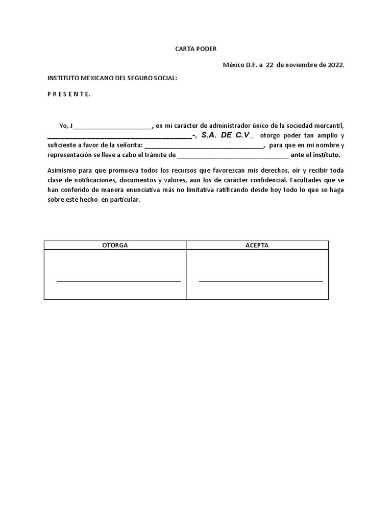Carta Poder Simple | PDF