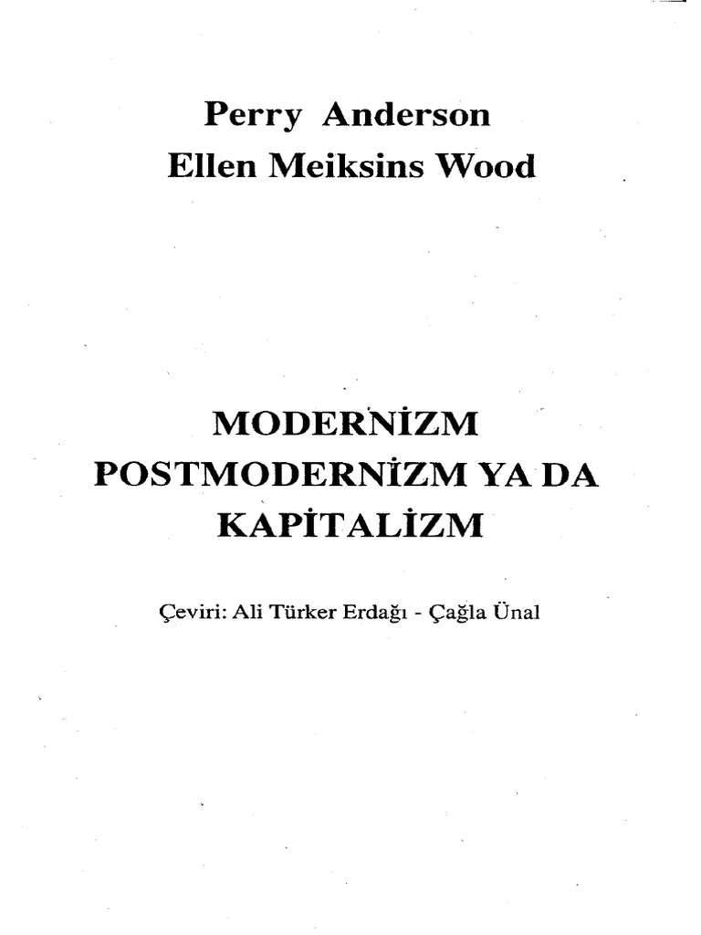 @modernizm, Postmodernizm Ya Da Kapitalizm, Perry Anderson | PDF