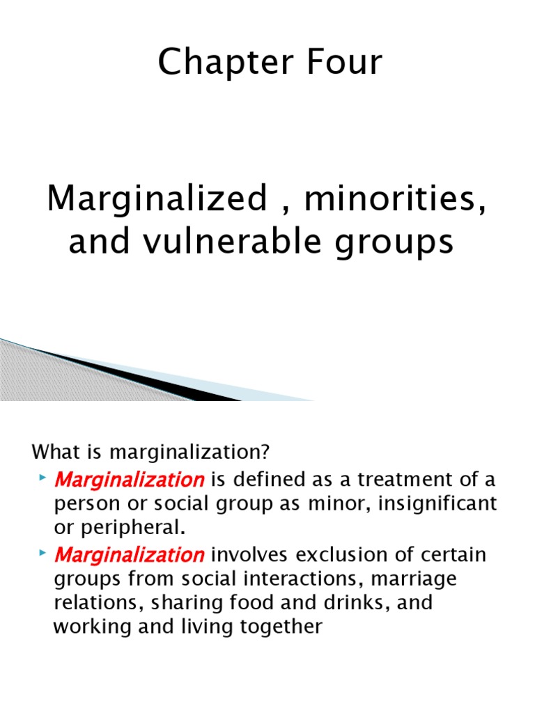 Chapter Four Marginalized, Minorities, and Vulnerable Groups | PDF | Race (Human Categorization ...