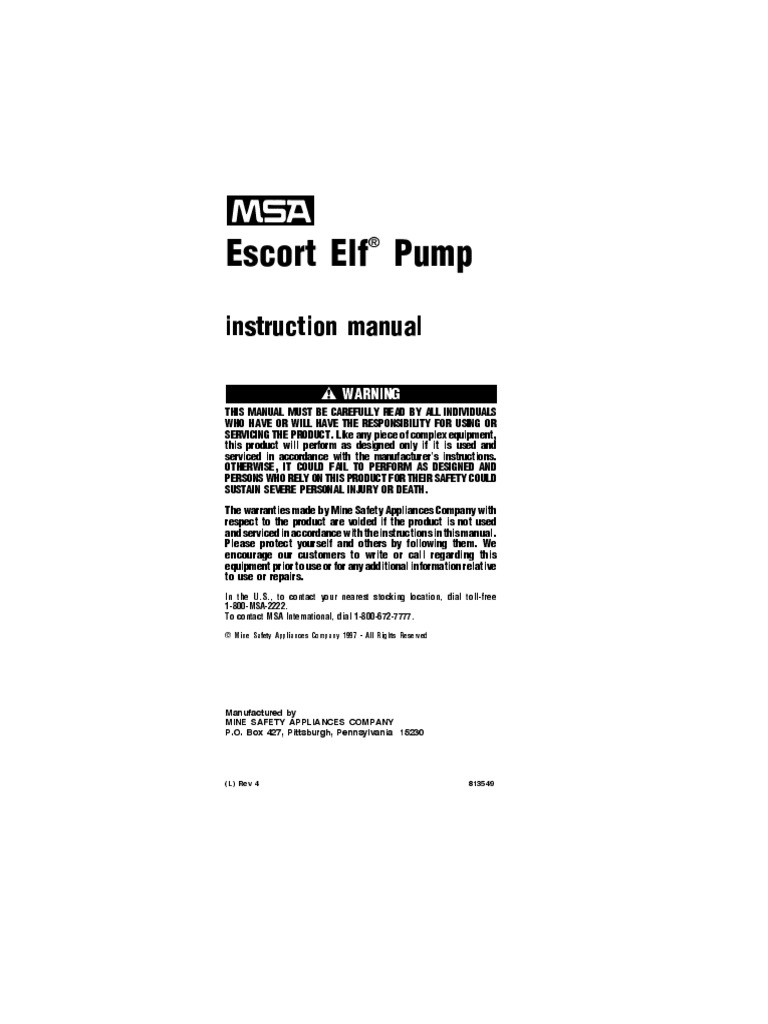 MSA Escort Elf Manual | PDF