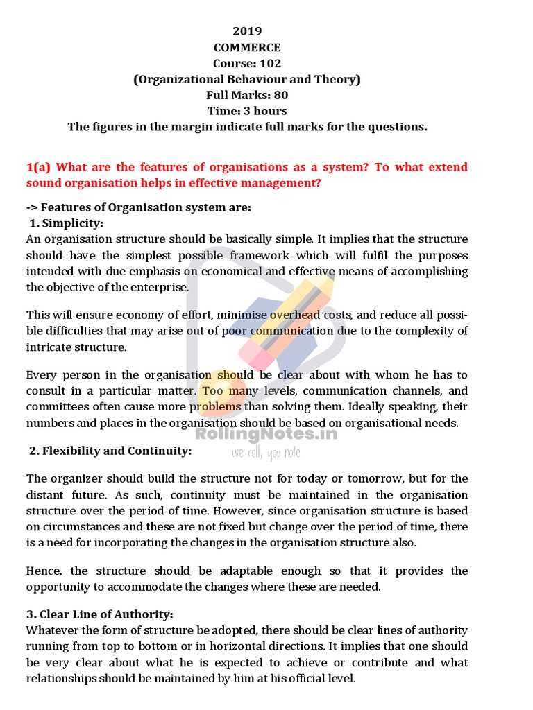 Organizational Behavior Question & Answer | PDF | Bureaucracy ...