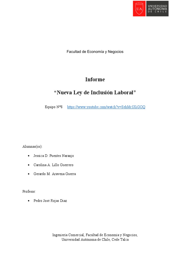 Informe Grupal Comportamiento Organizacional | PDF | Inclusión ...