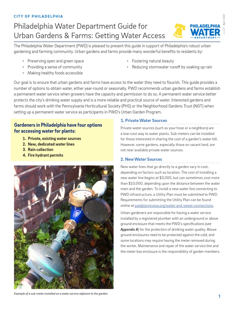 Philly Urban Garden Water Guide | PDF | Water | Water Supply