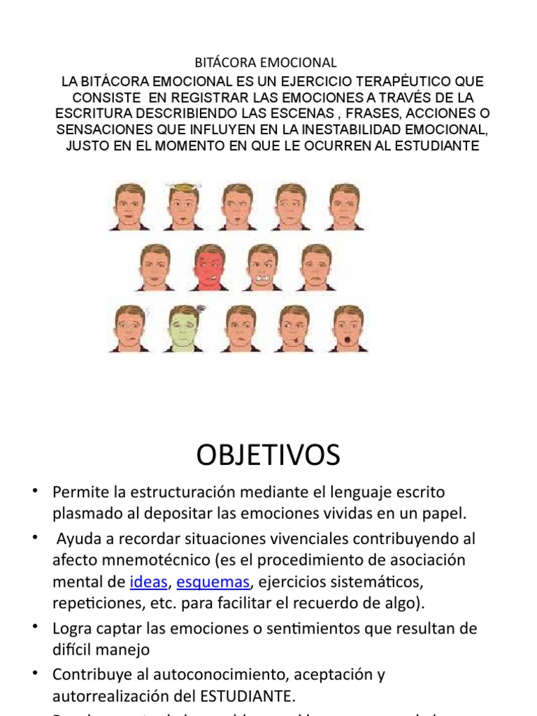 Registro emocional: la bitácora como herramienta terapéutica | PDF ...