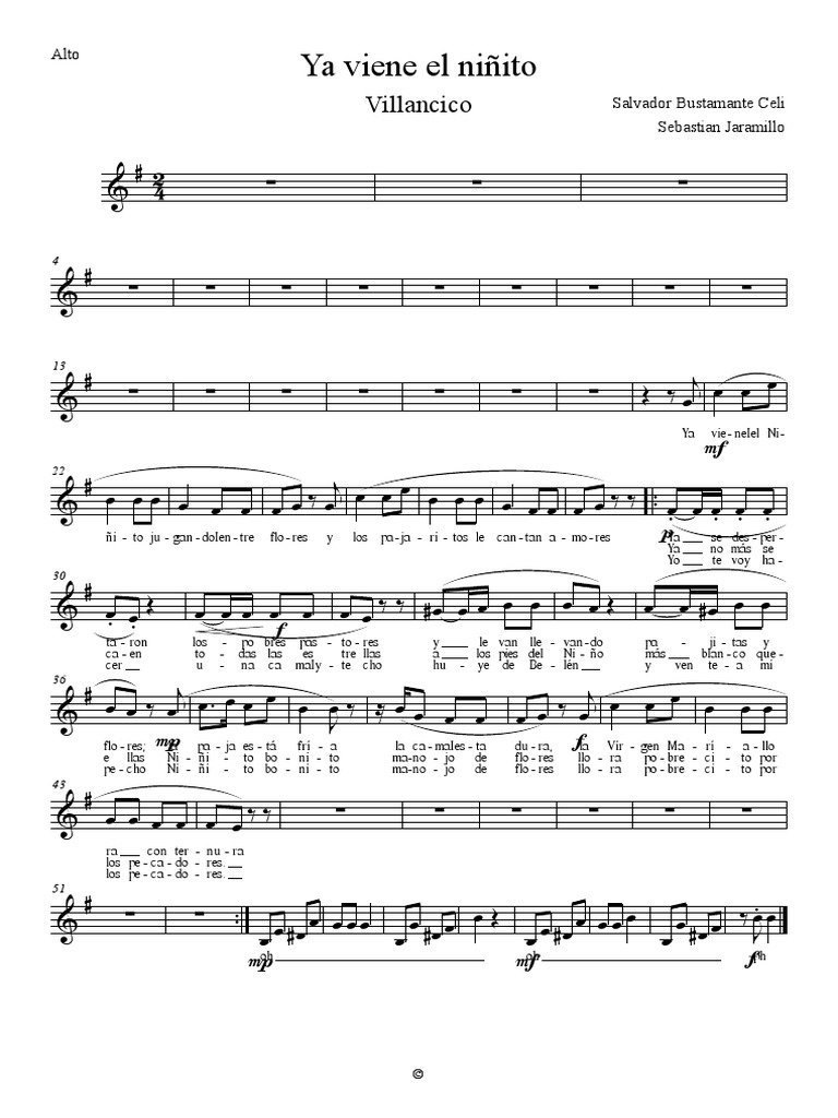 Ya viene el niñito contraalto | PDF