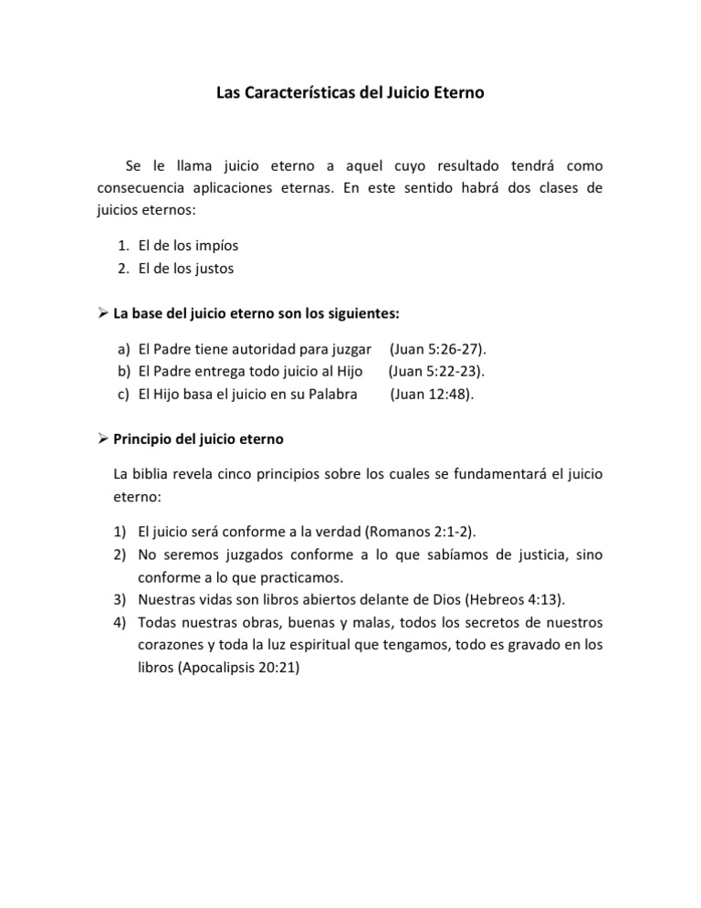 El Juicio Eterno en la Biblia | PDF