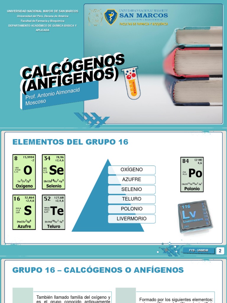 Calcógenos 2021 | PDF | Azufre | Oxígeno