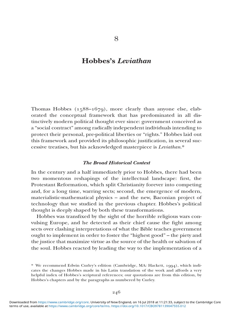 Hobbes's Leviathan | PDF | Axiom | Thomas Hobbes