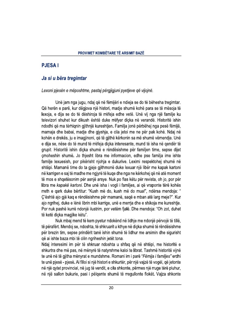 Modeli 1 Test Lirimi | PDF