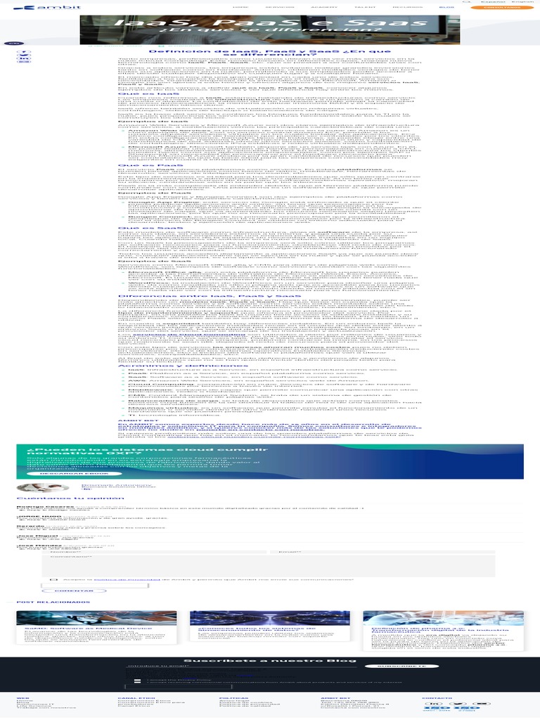 Definición de IaaS, PaaS y SaaS ¿En Qué Se Diferencian | PDF | Computación en la nube | Software ...