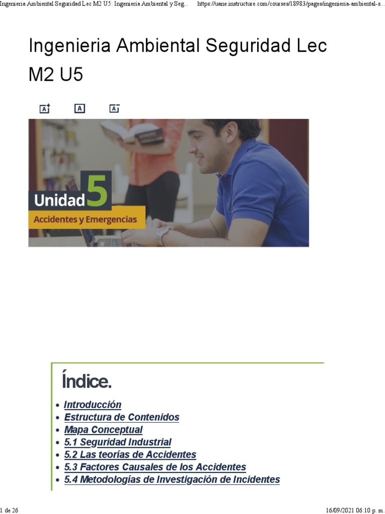Ingenieria Ambiental Seguridad Lec M2 U5 Ingeniería Ambiental y Seguridad Industrial - II-8013 ...