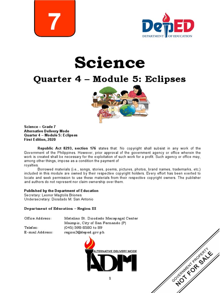 Science7 Q4 Mod5 WORD W7-8 | PDF | Solar Eclipse | Shadow