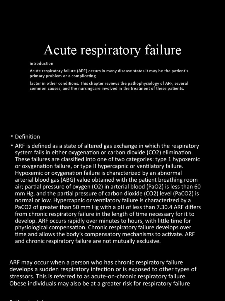 Understanding Acute Respiratory Failure | PDF | Hypoxia (Medical ...