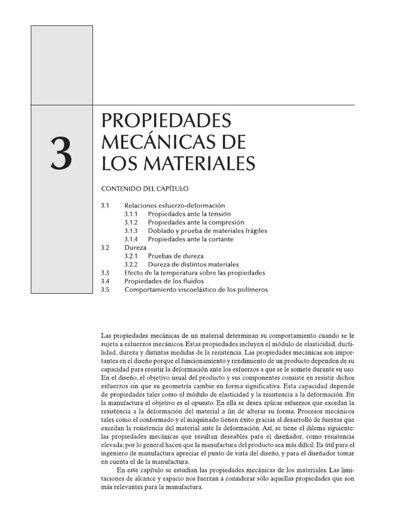 Propiedades Mecánicas de Los Materiales - Cap 3 Groover M. | PDF