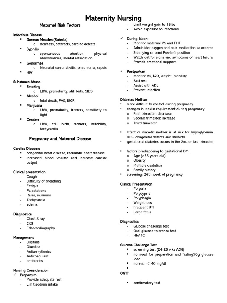Maternal Risk Factors | PDF | Childbirth | Miscarriage