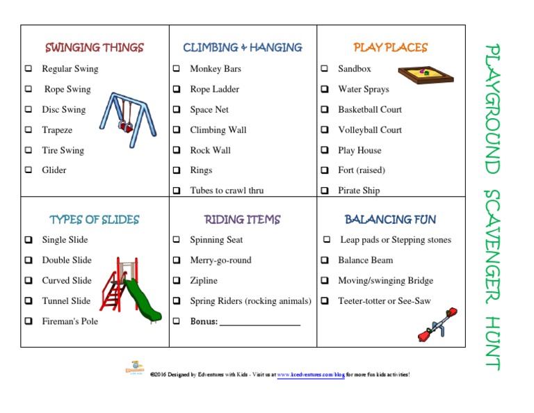 Playground Scavenger Hunt | PDF