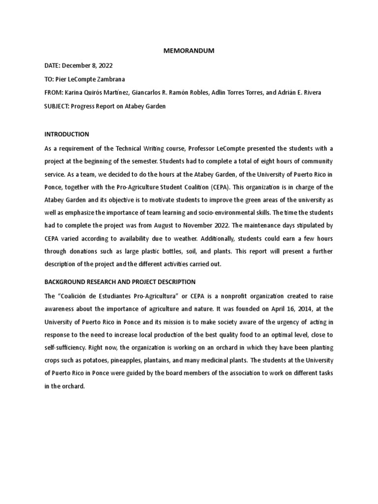 Progress Report 2 | PDF | Agriculture