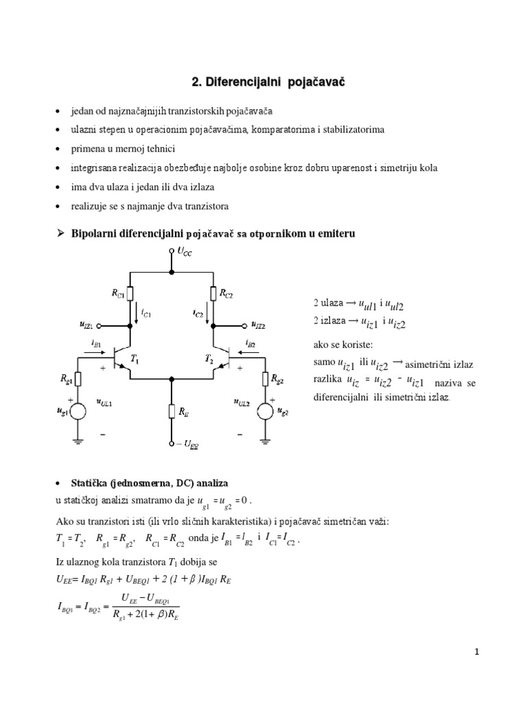 Diferencijalni Pojacavac | PDF