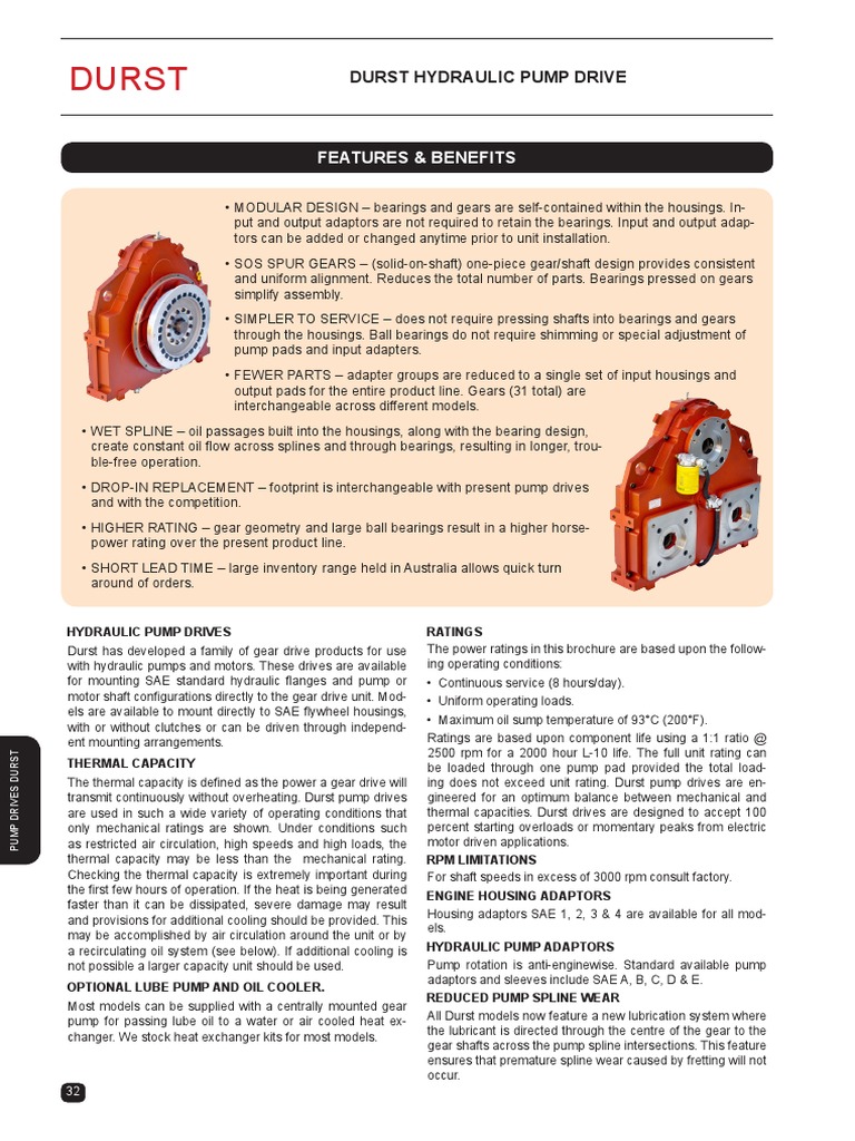 Durst Hydraulic Pump Drive Overview | PDF | Pump | Engines