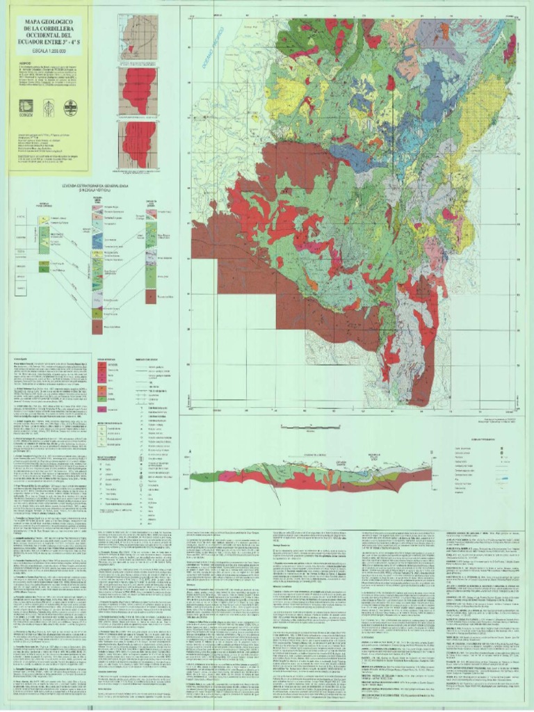 Mapa Geológico Cordillera Occidental Del Ecuador Entre 3°-4°S - Escala ...