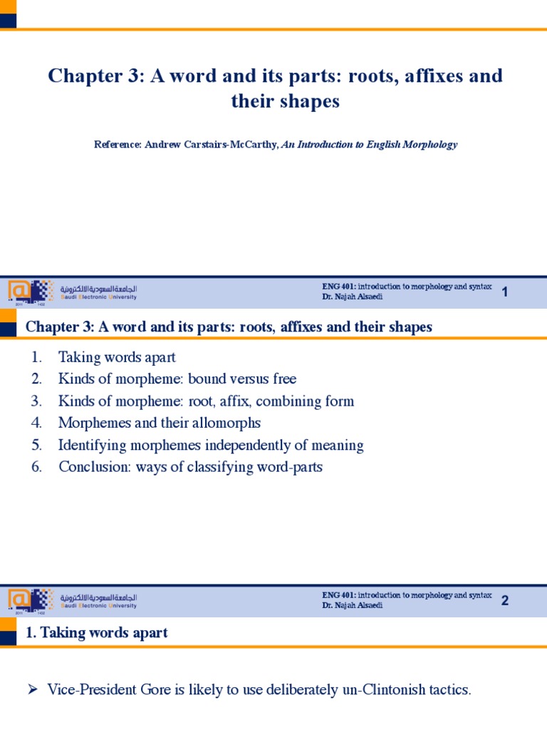 Chapter 3 - Morphology | PDF | Morphology (Linguistics) | Word