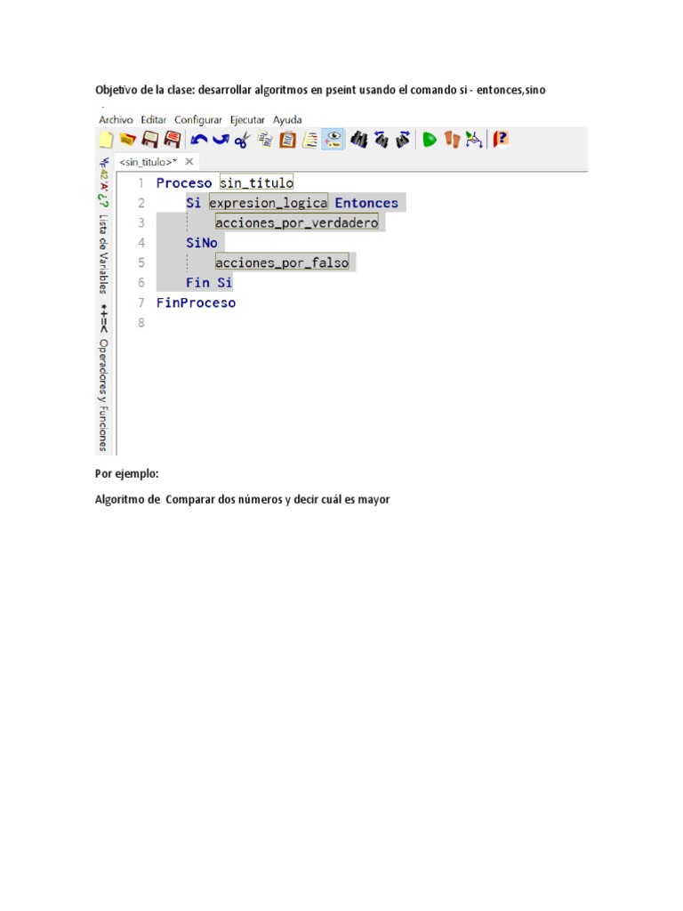Clase Comando Si - Entonces Pseint | PDF