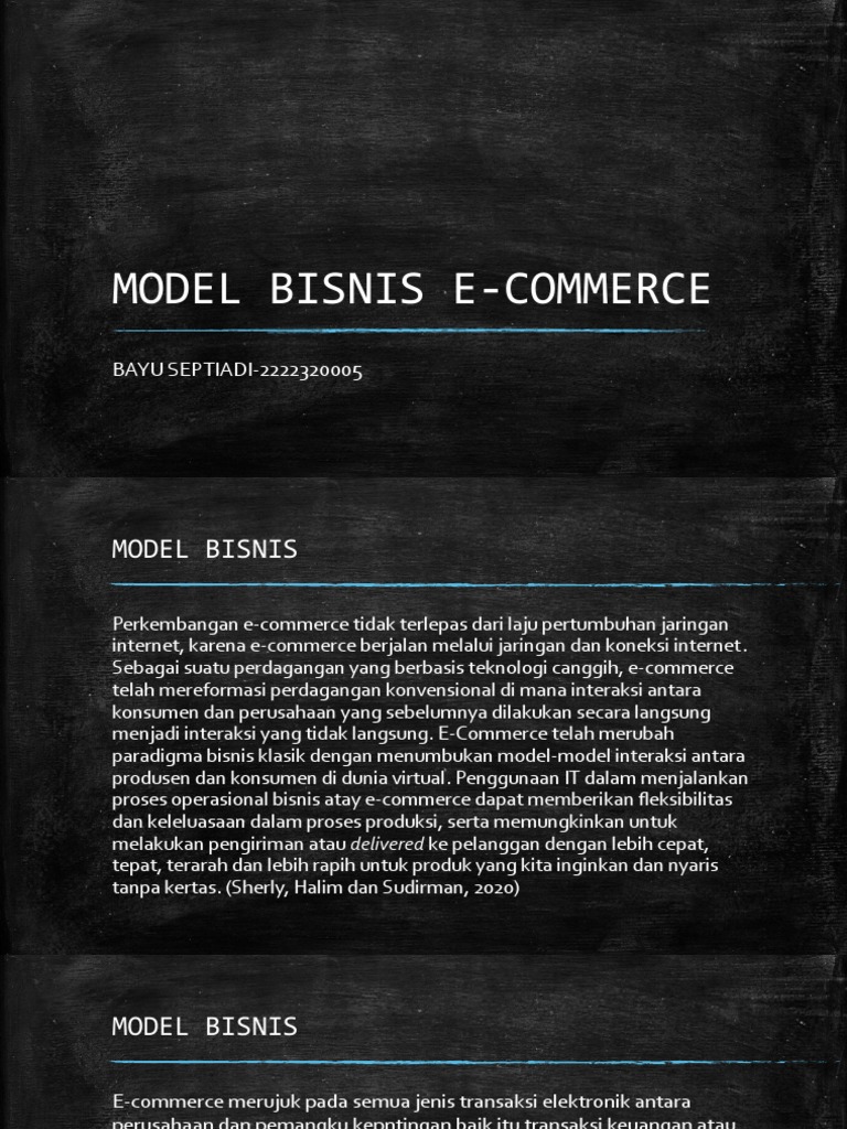 Model Bisnis E-Commerce | PDF