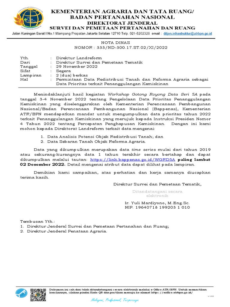 333 ND Permintaan Data Redis & Reforma SBG Data Prioritas ...