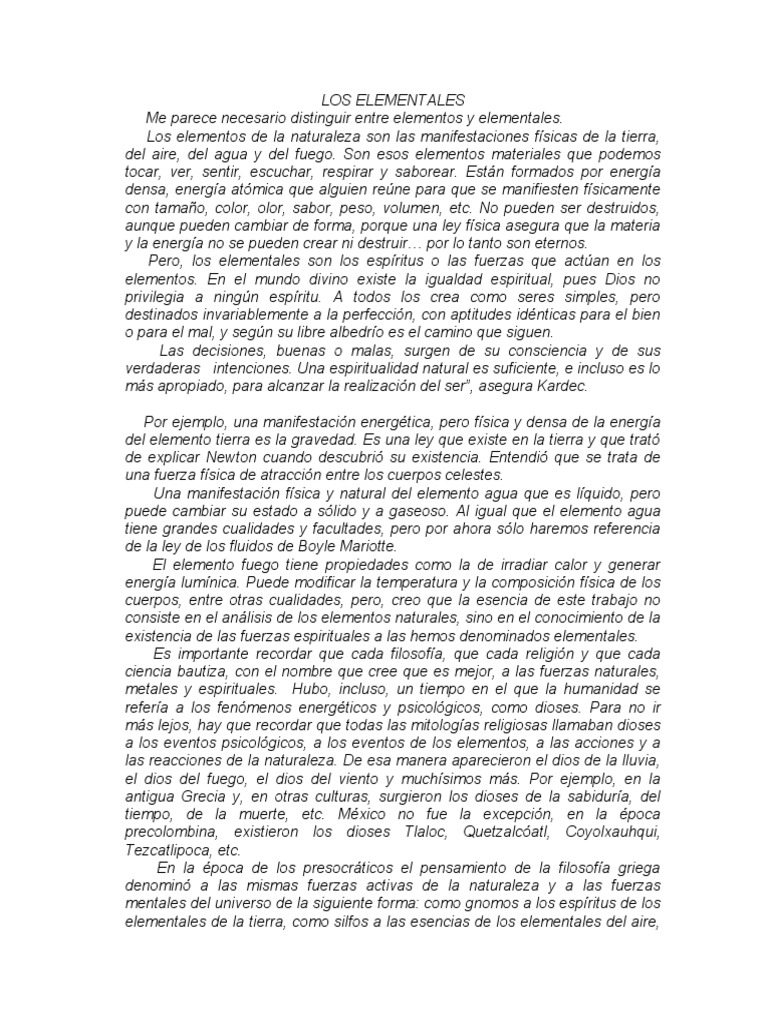 Los Elementales | PDF | Mente | Alma