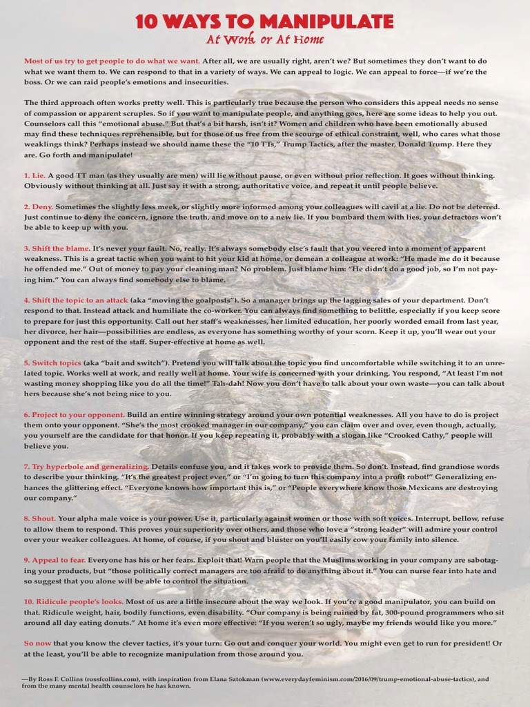10 Ways To Manipulate | PDF