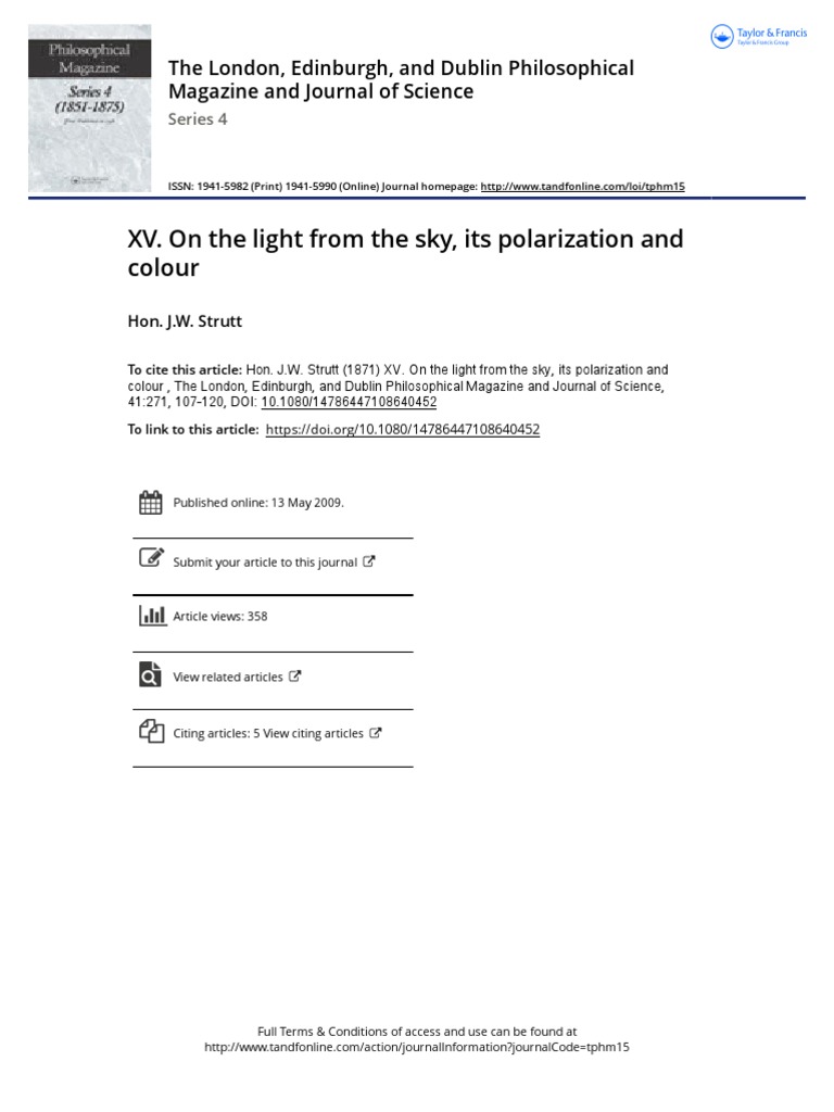 An Analysis of the Polarization and Color of Light Scattered by ...