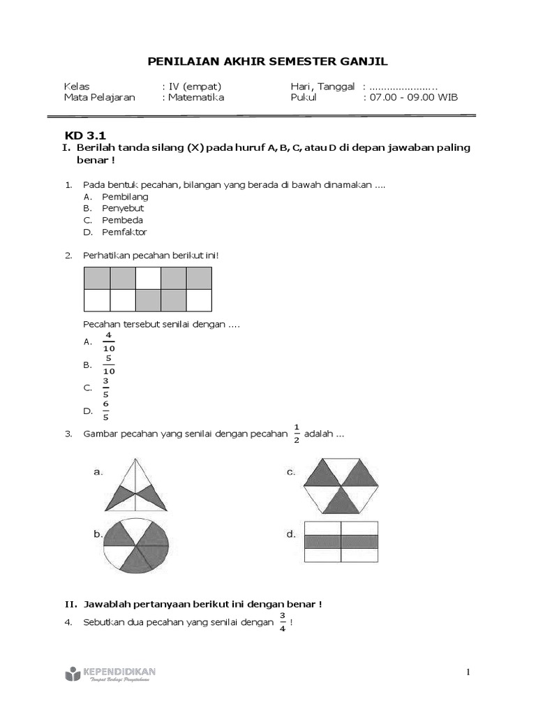 Soal Matematika Kelas 4 Pdf - EmriDev