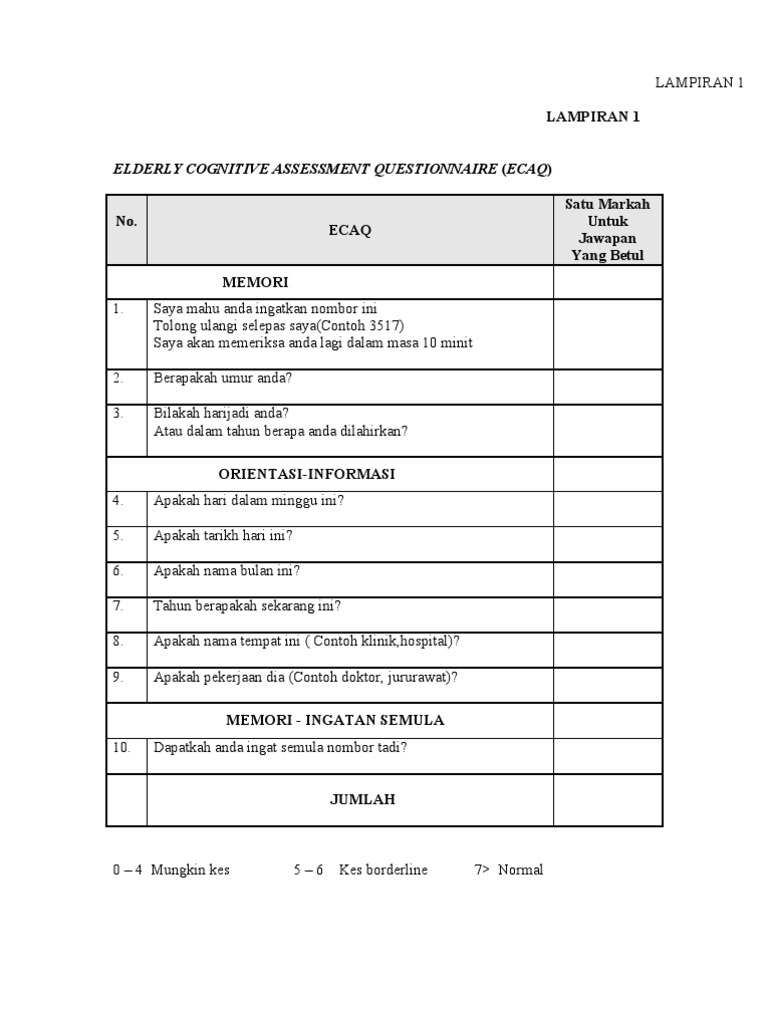 Elderly Screening Tools | PDF