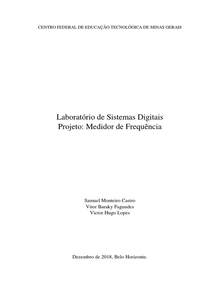 Projeto SD Relatório | PDF | Eletrônicos digitais | Frequência