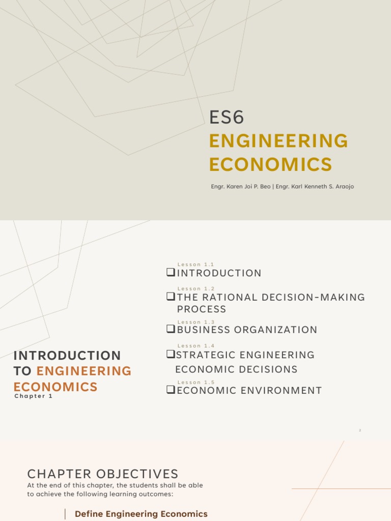 ES6 - Ch1 - Lesson 1.1 1.2 Introduction To Engineering Economy | PDF ... ES6 - Ch1 - Lesson 1.1 1.2 Introduction To Engineering Economy | PDF ...