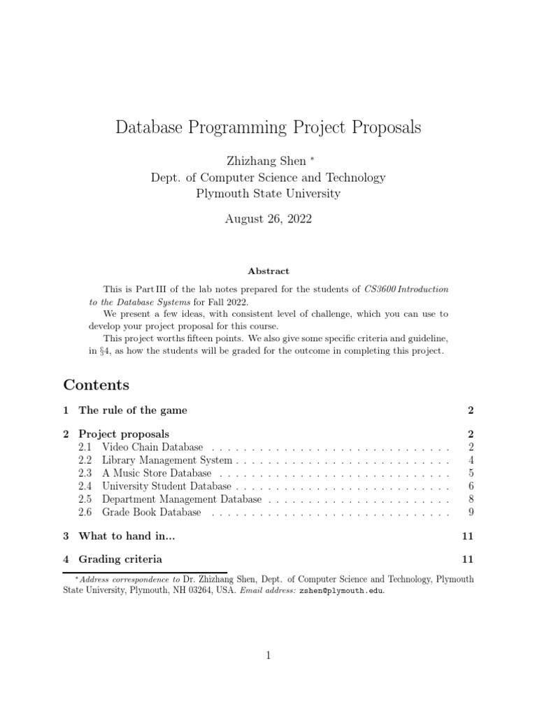Database Project Proposals | PDF | Databases | Php