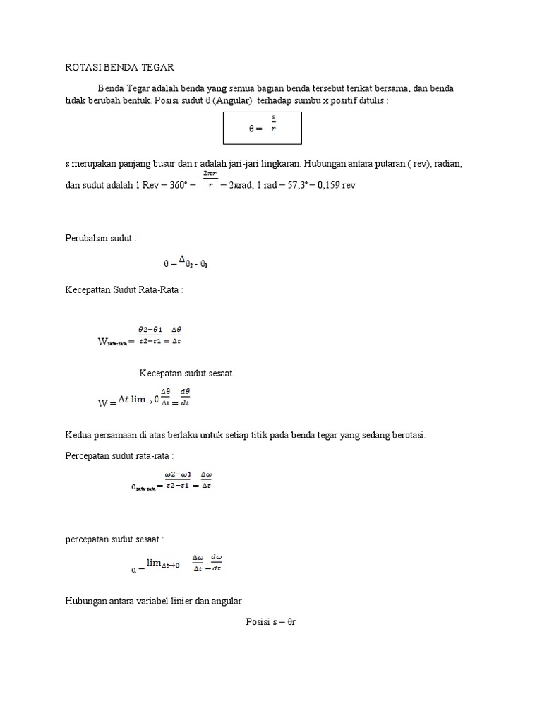 Rotasi Benda Tegar | PDF