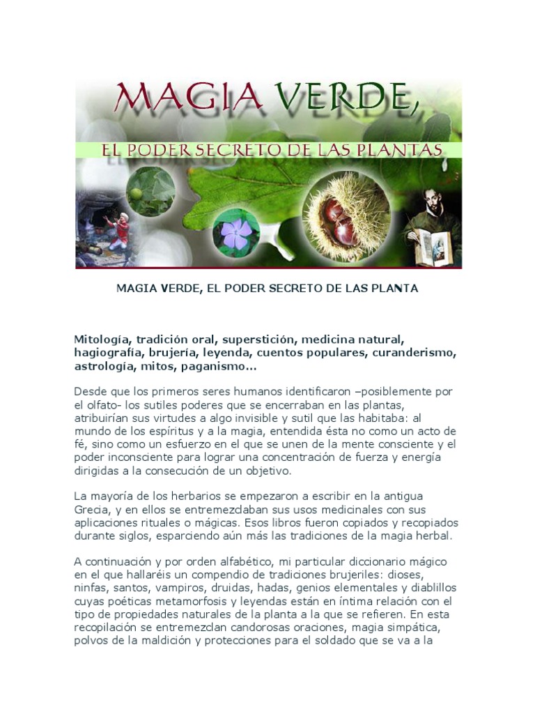 Magia Verde El Poder Secreto de Las Plantas | PDF | Ajo | Brujería