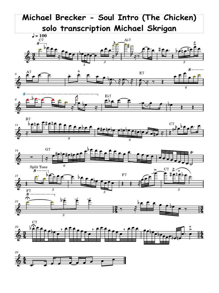 Soul Intro (BB) Michael Brecker | PDF